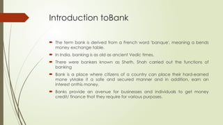 Banks in Indian Financial System - Banks | PPTX