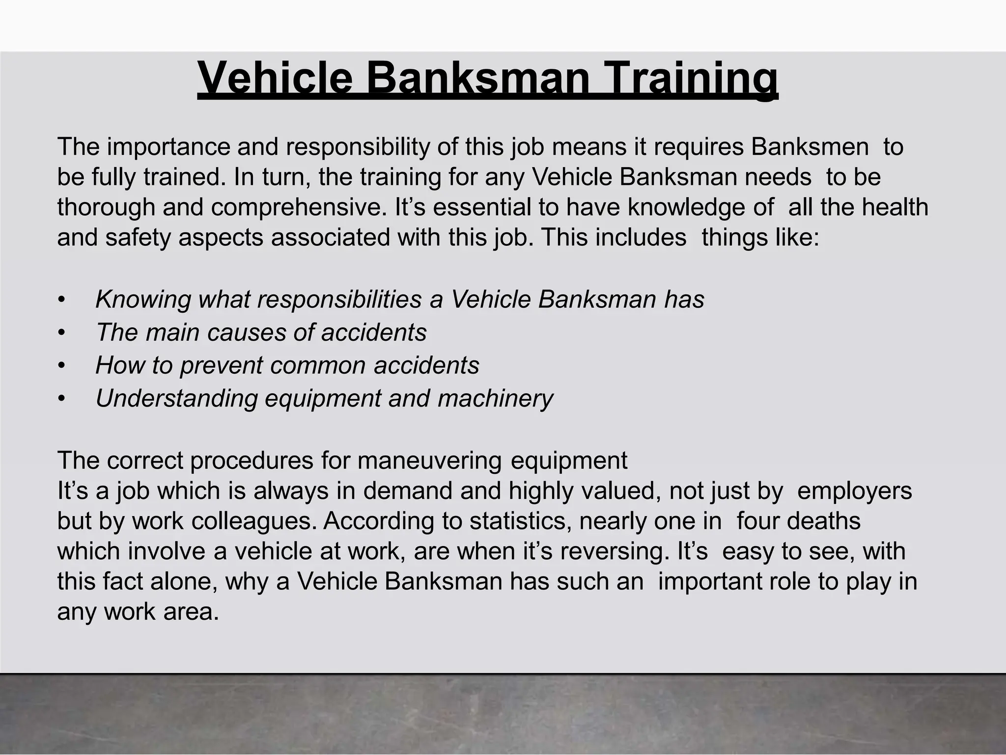 Banksman Awareness safety training ppt.pptx