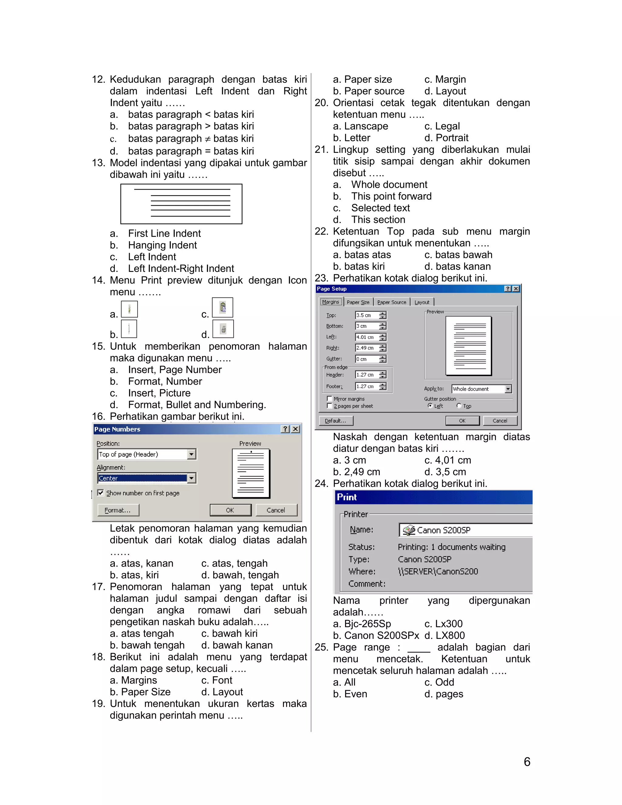 Bank soal ms_word | DOC