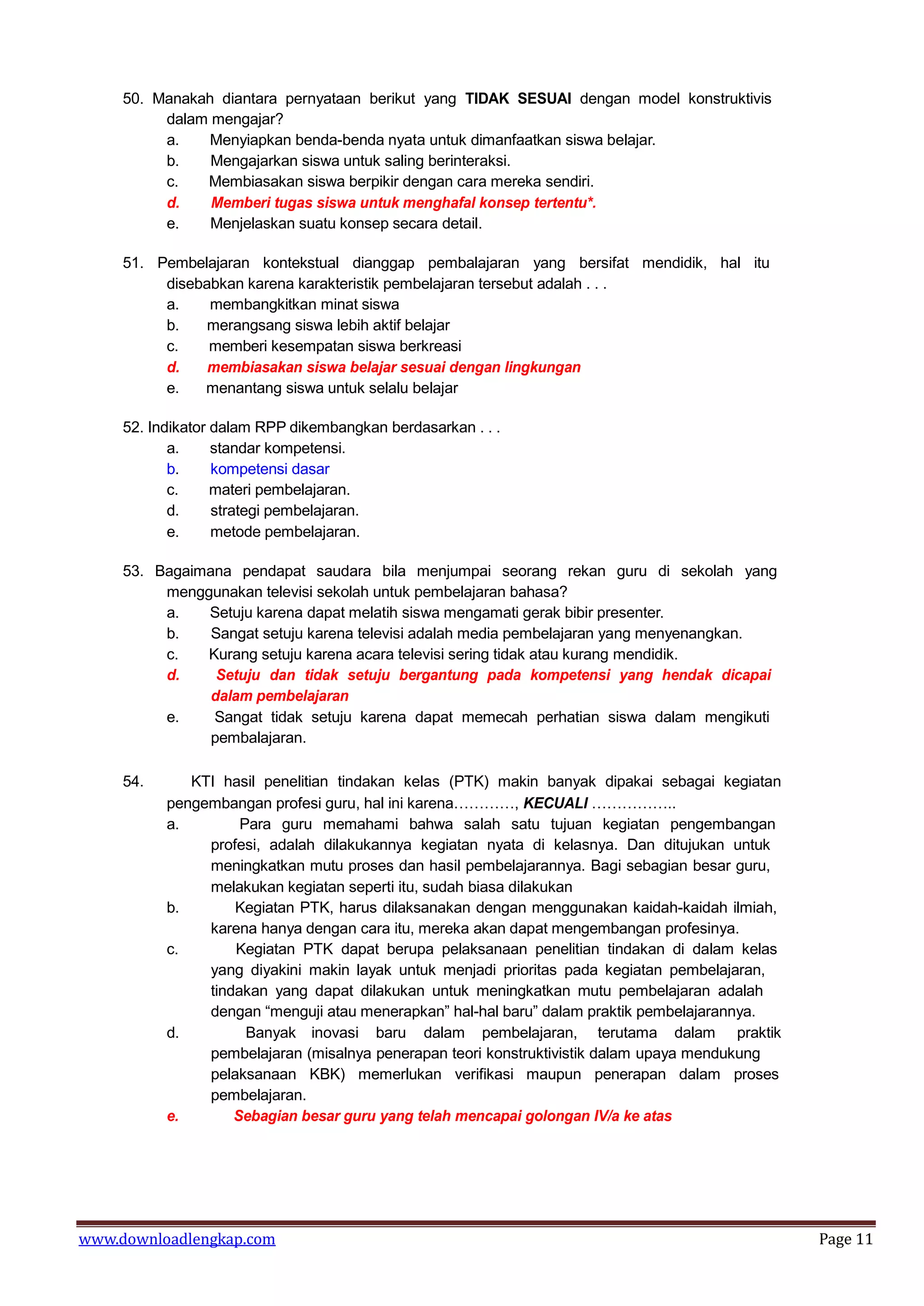 Bank soal pedagogik terbaru 175 soal-v2 | PDF