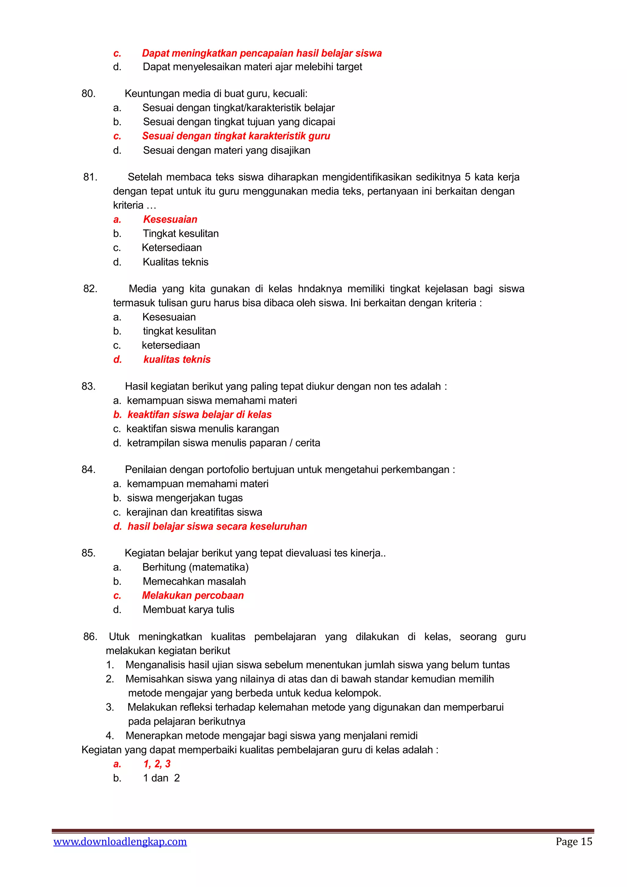 Bank soal pedagogik terbaru 175 soal-v2 | PDF