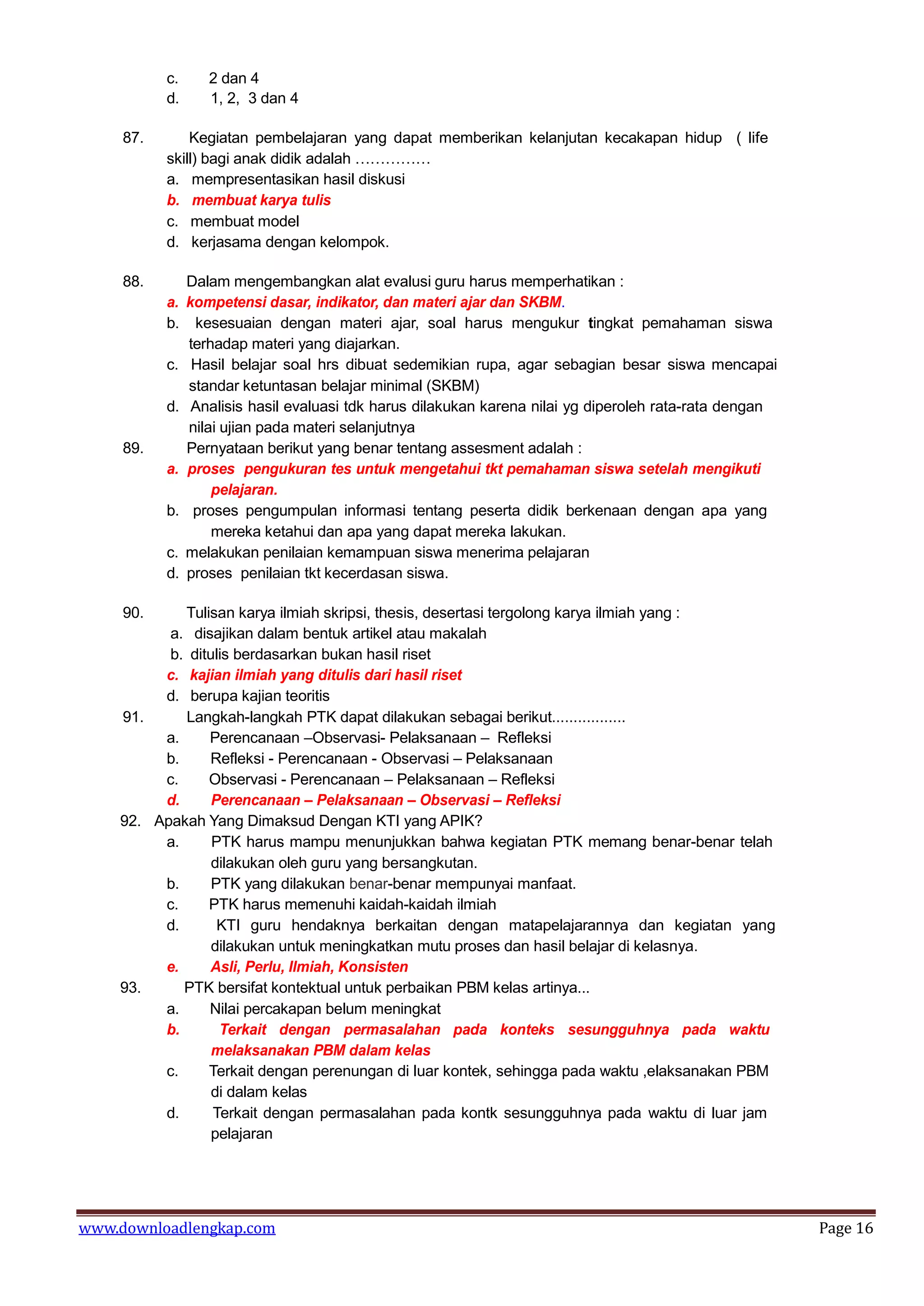 Bank soal pedagogik terbaru 175 soal-v2 | PDF