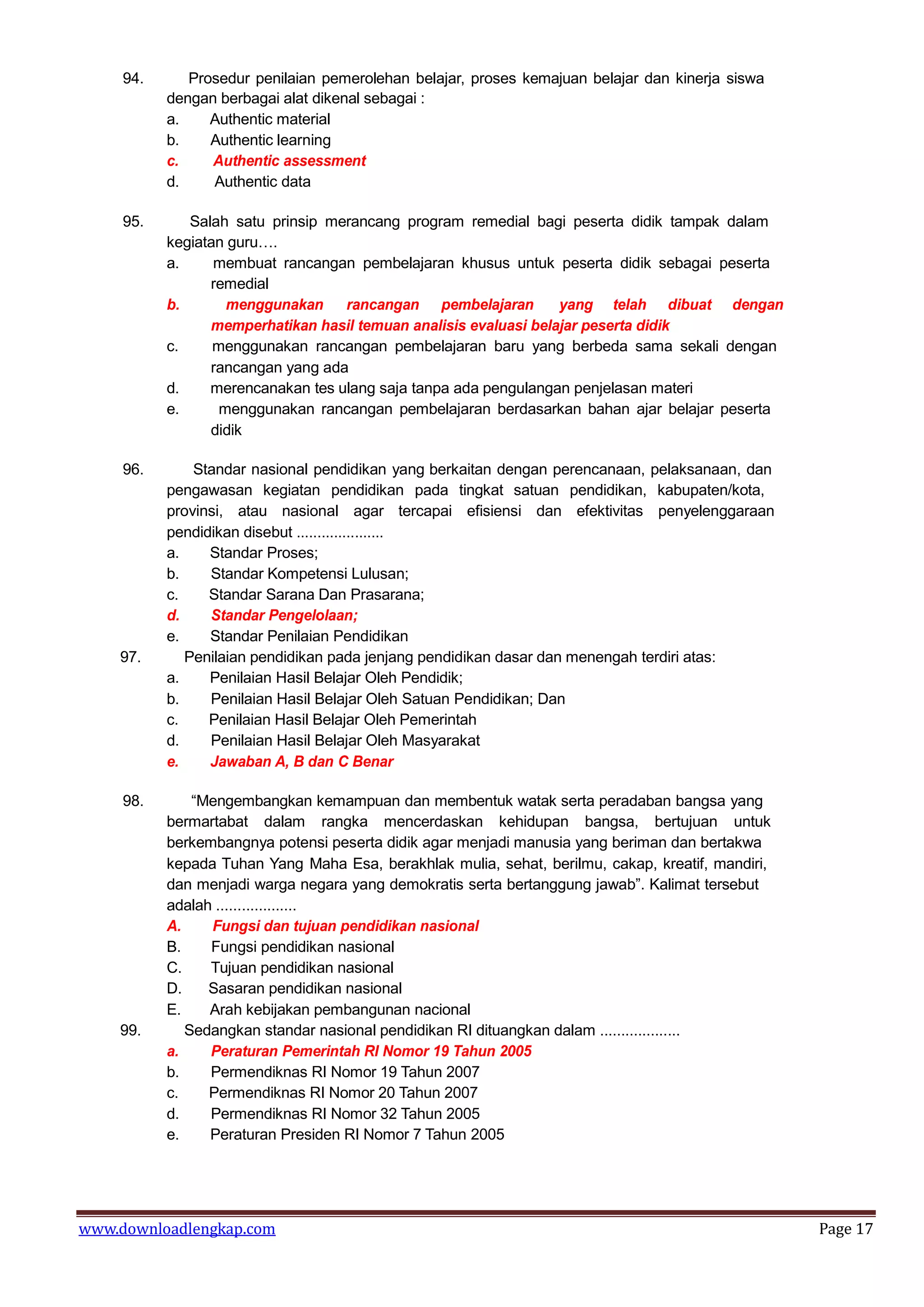 Bank soal pedagogik terbaru 175 soal-v2 | PDF