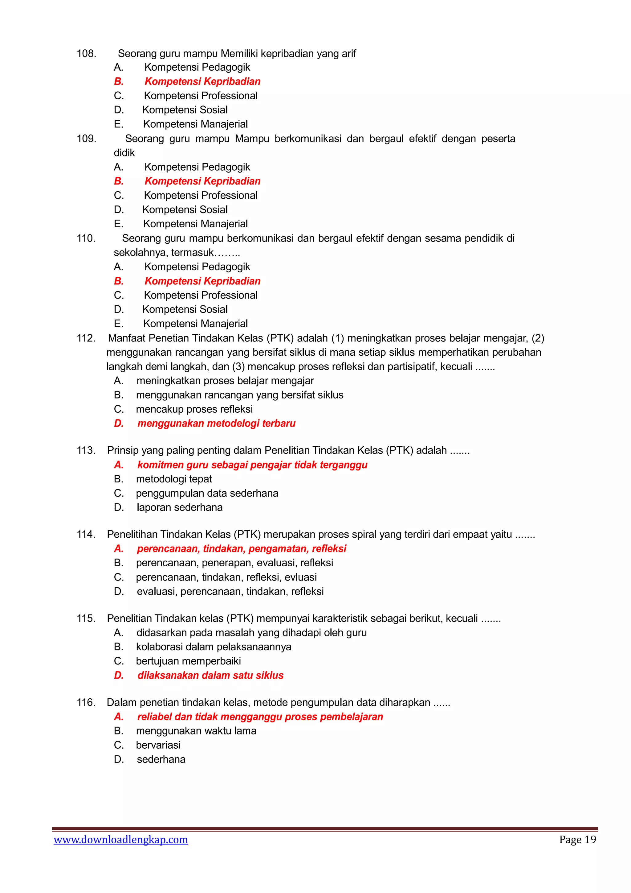 Bank soal pedagogik terbaru 175 soal-v2 | PDF