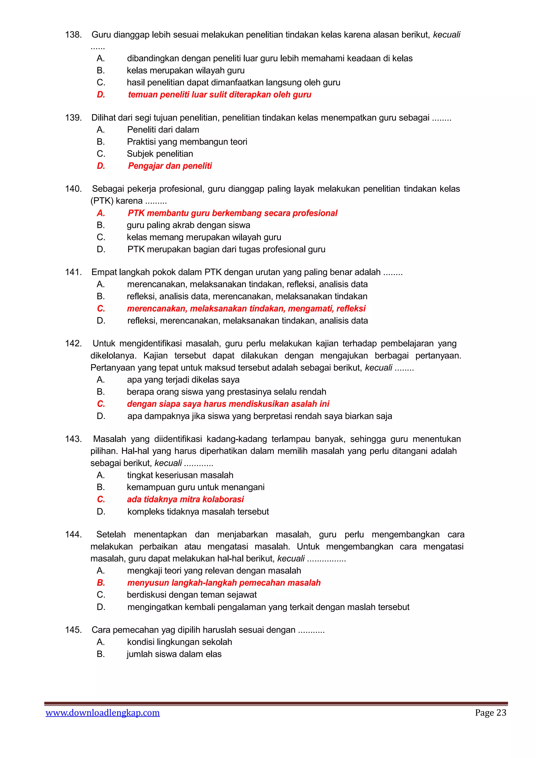 Bank soal pedagogik terbaru 175 soal-v2 | PDF