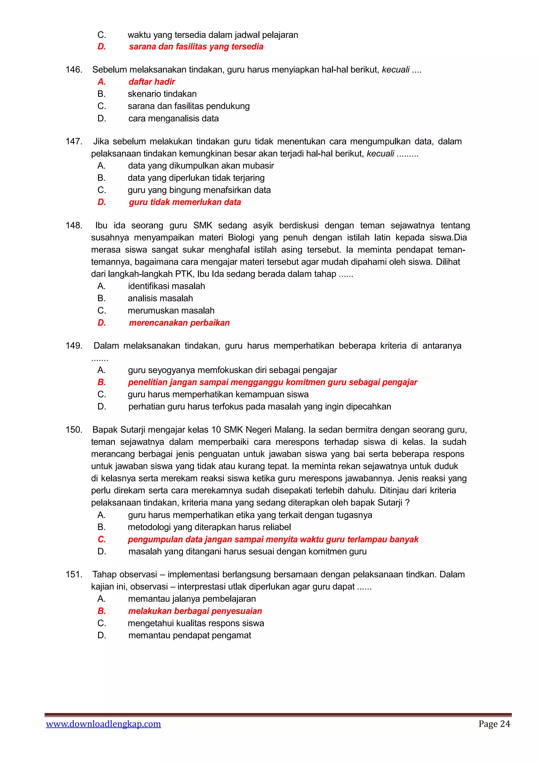Bank soal pedagogik terbaru 175 soal-v2 | PDF