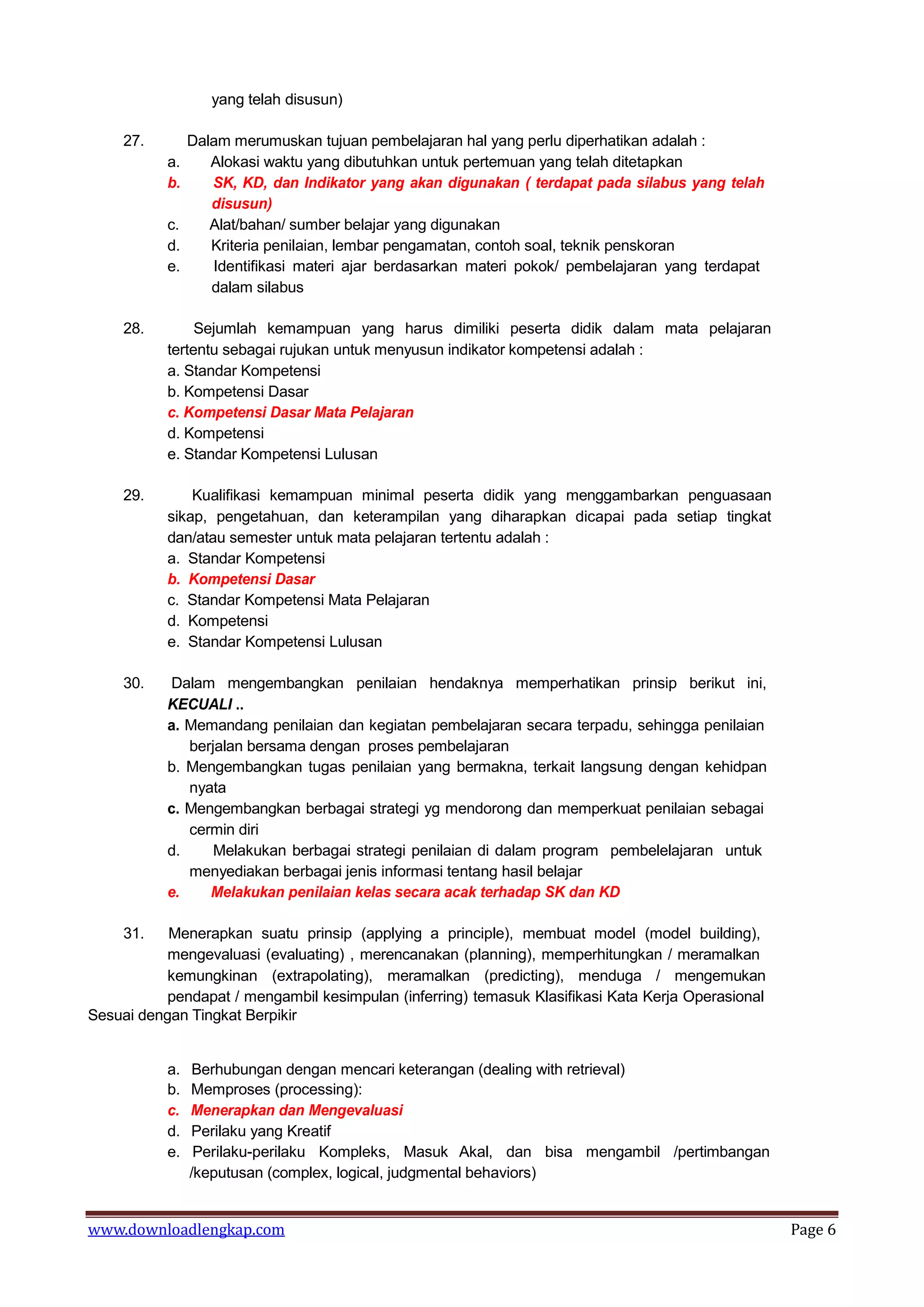 Bank soal pedagogik terbaru 175 soal-v2 | PDF