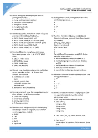 Bank Soal UNAS RPL | PDF