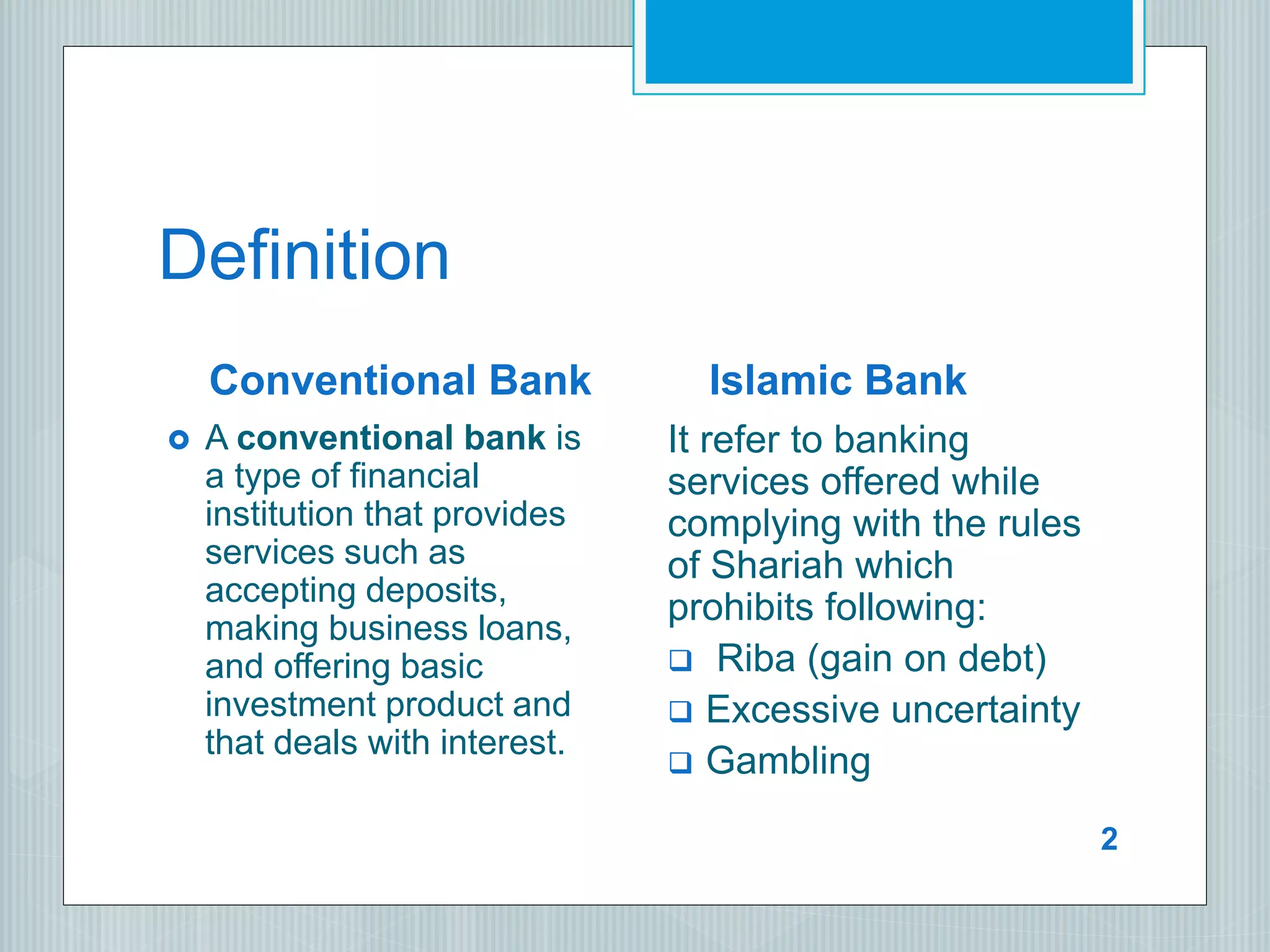 Difference between Islamic banks and Conventional banks | PPTX