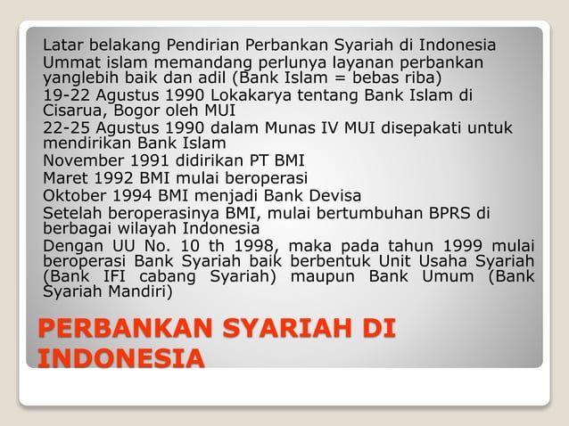 KONSEP & SISTEM PERBANKAN SYARIAH DI INDONESIA | PPT