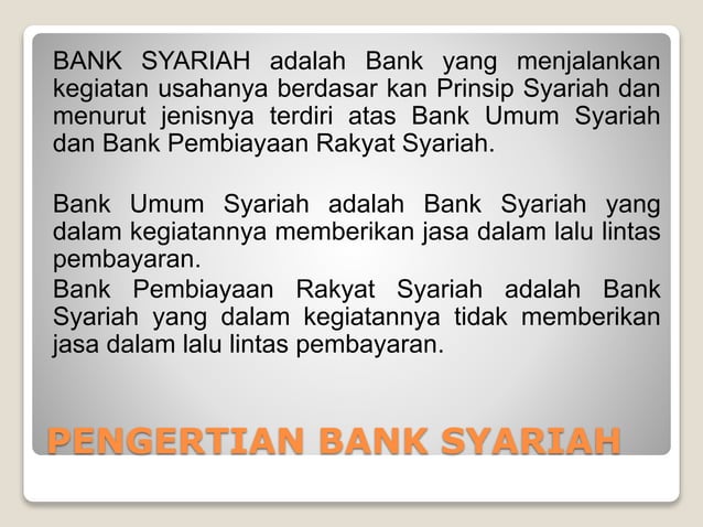 KONSEP & SISTEM PERBANKAN SYARIAH DI INDONESIA | PPT