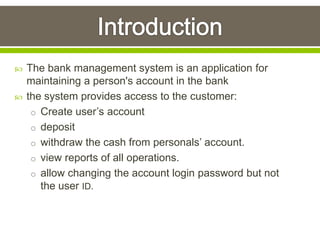 Bank system presentation | PPTX