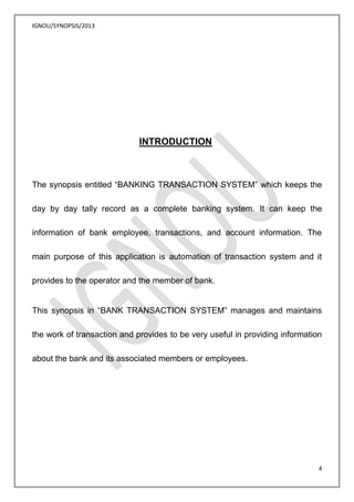 Bank transaction system | DOCX