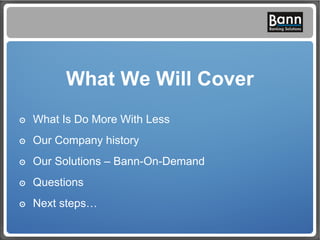 Bann banking presentation | PPT