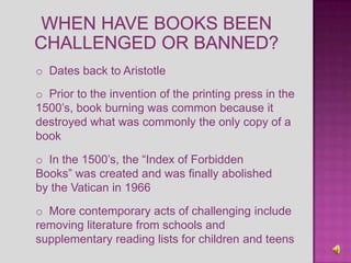 Banned books and censorship | PPTX