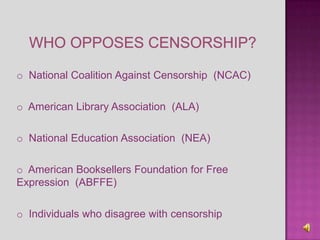 Banned books and censorship | PPTX