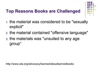 Banned books pp | PPT | Books and Literature