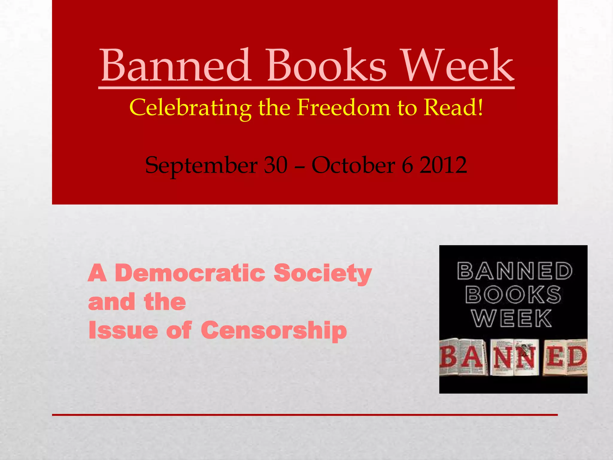 Banned books presentation | PPTX