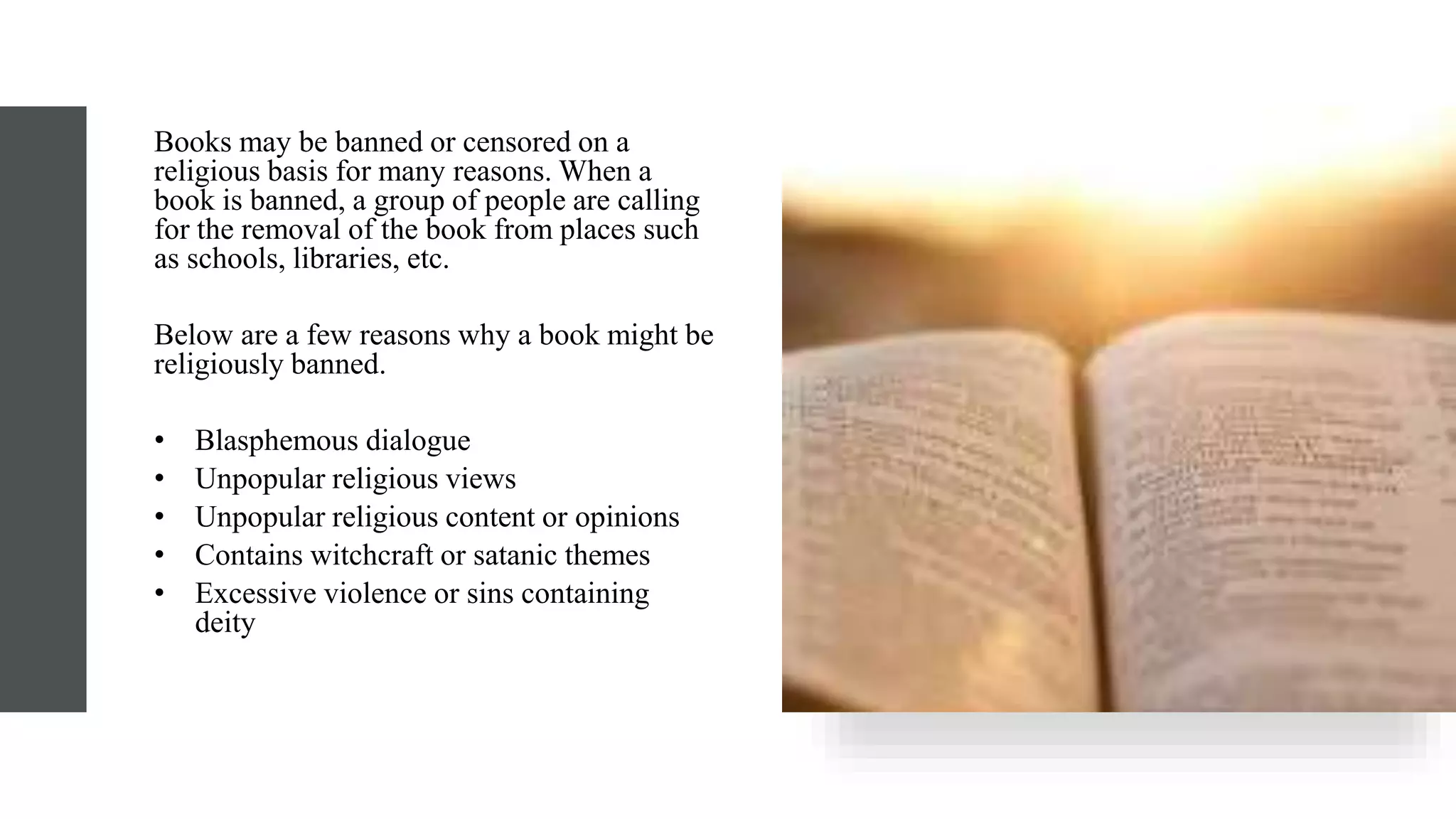 Banned for religious content | PPTX