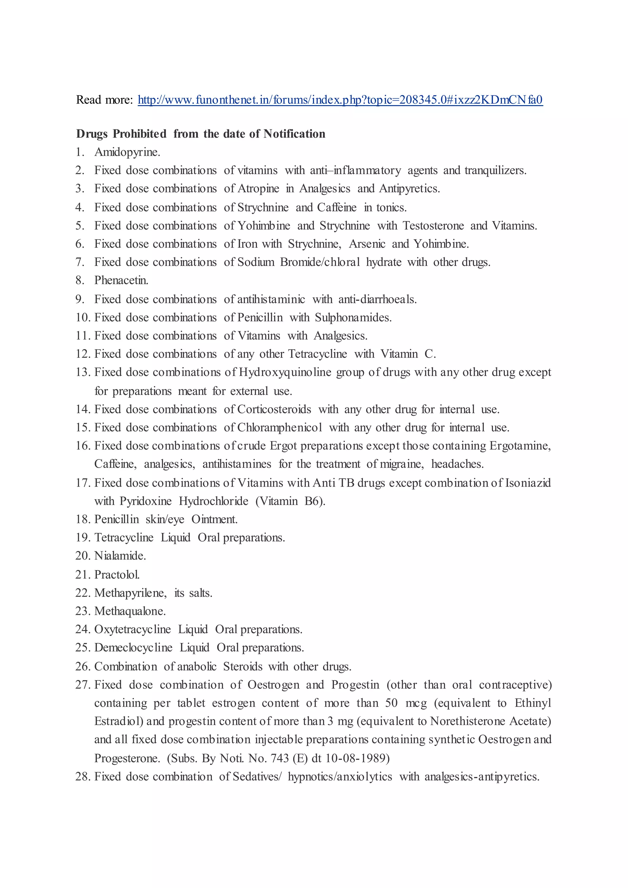 Banned madicines, sell in india | DOCX