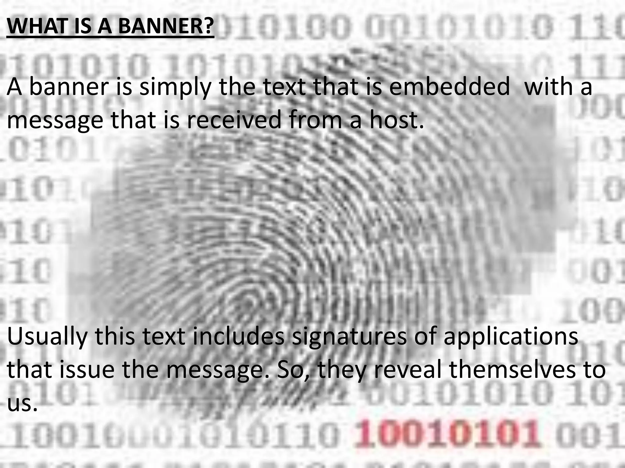 Banner grabbing | PPSX | Operating Systems | Computer Software and ...