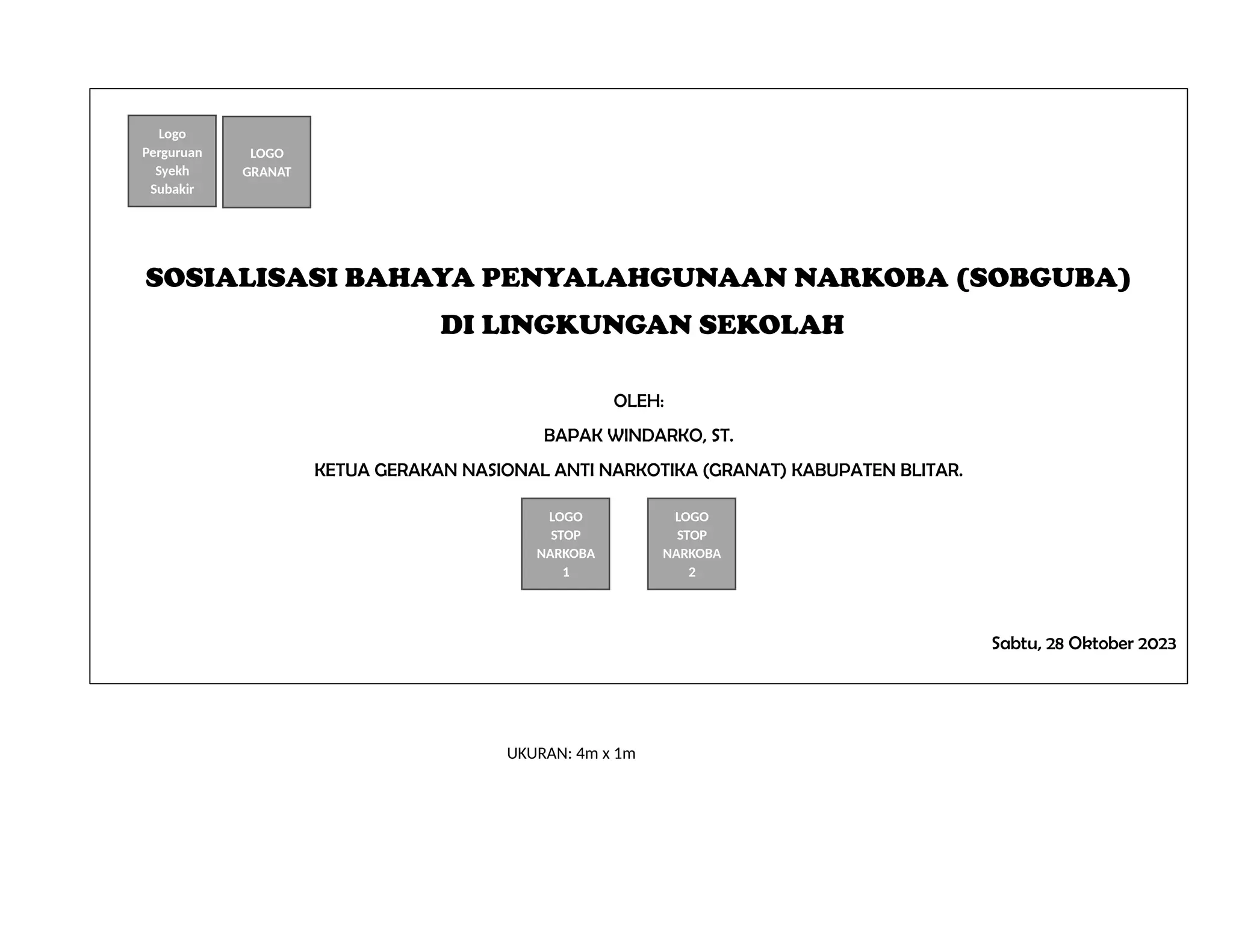 CONTOH DESAIN BANNER GRANAT DI SEKOLAH TINGKAT SMA | DOCX