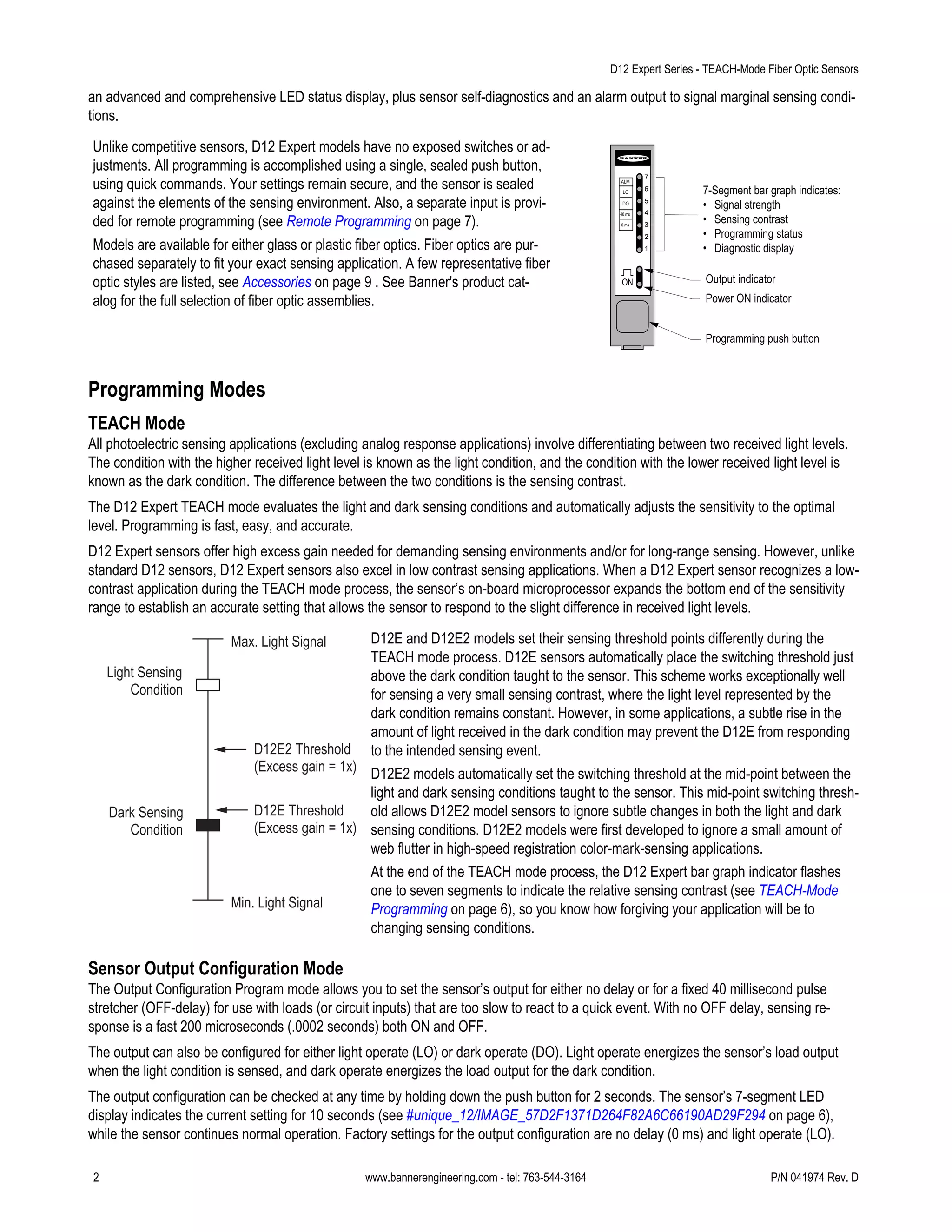 Banner sensors fiber | PDF