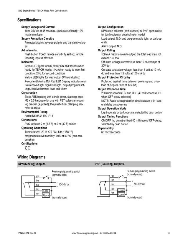 Banner sensors fiber | PDF