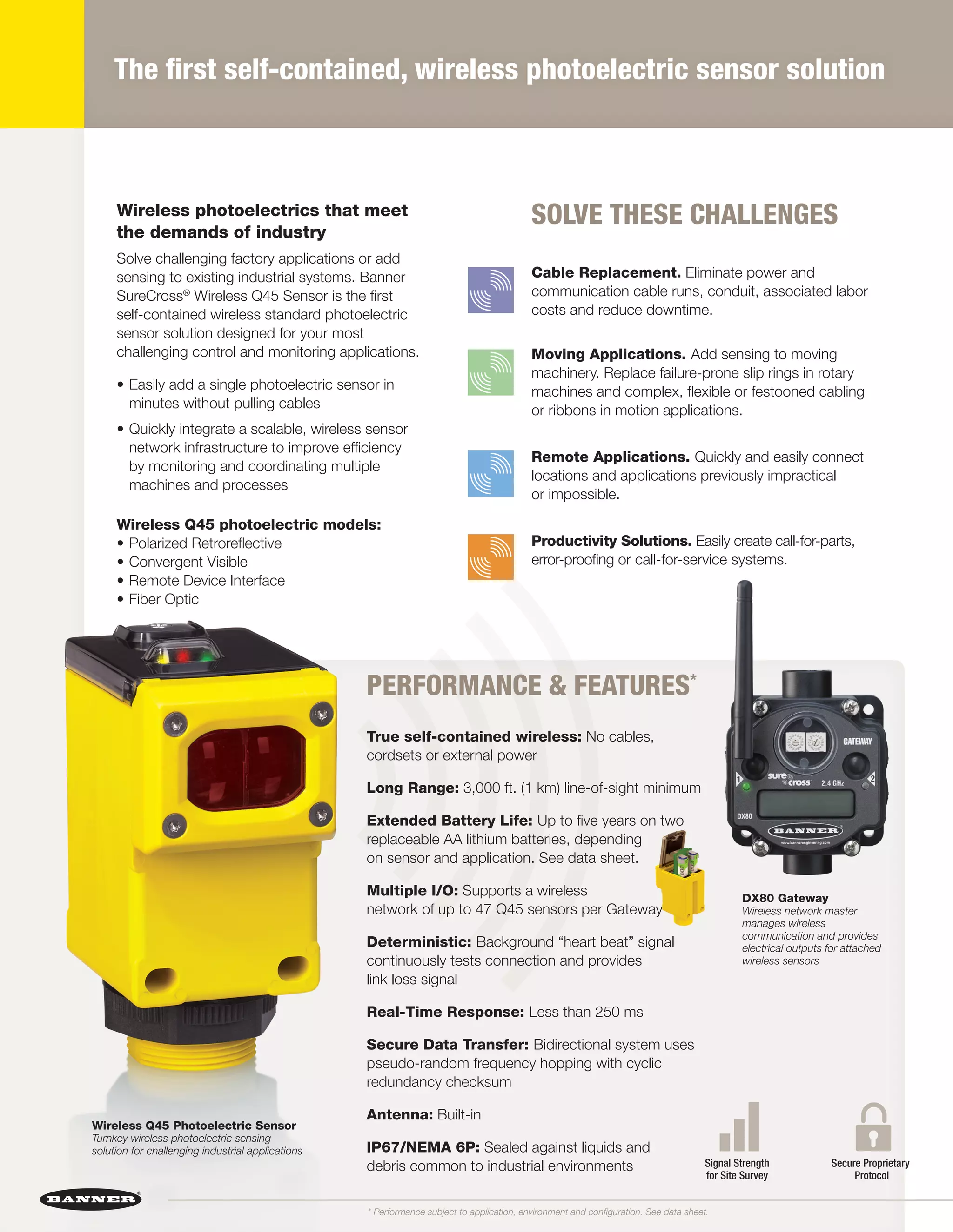 Banner Wireless SureCross 45 brochure | PDF