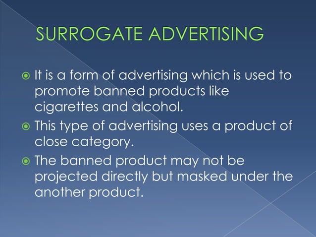 Banning liquor surrogate advertising | PPT