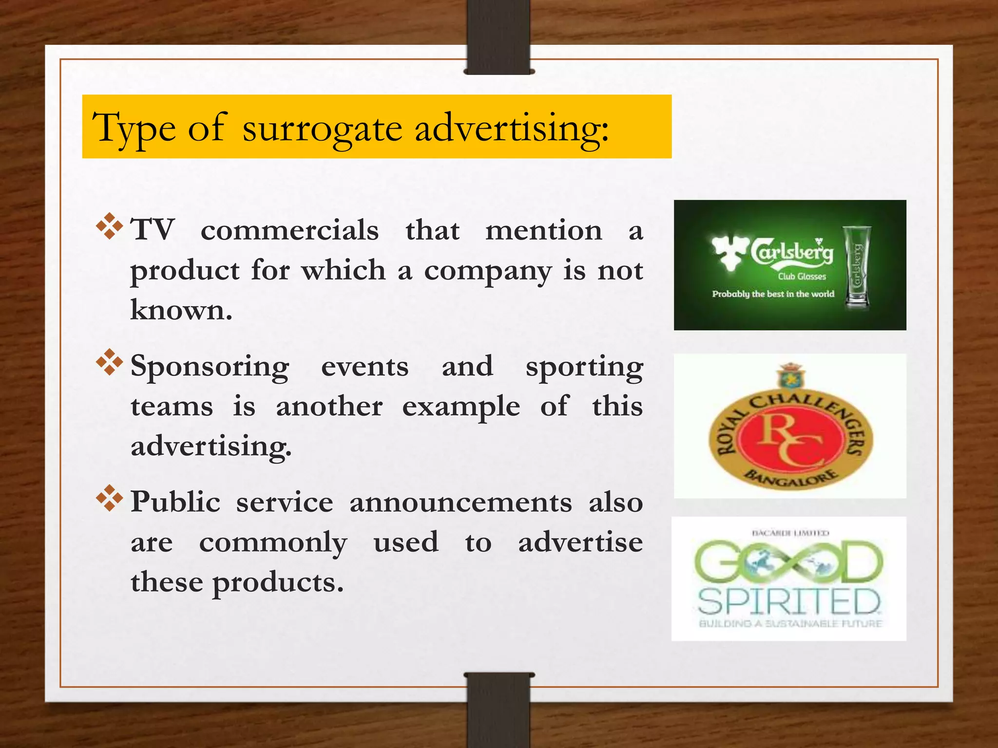 Banning surrogate liquor advertising | PPTX