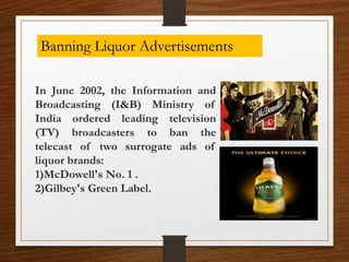 Banning surrogate liquor advertising | PPTX