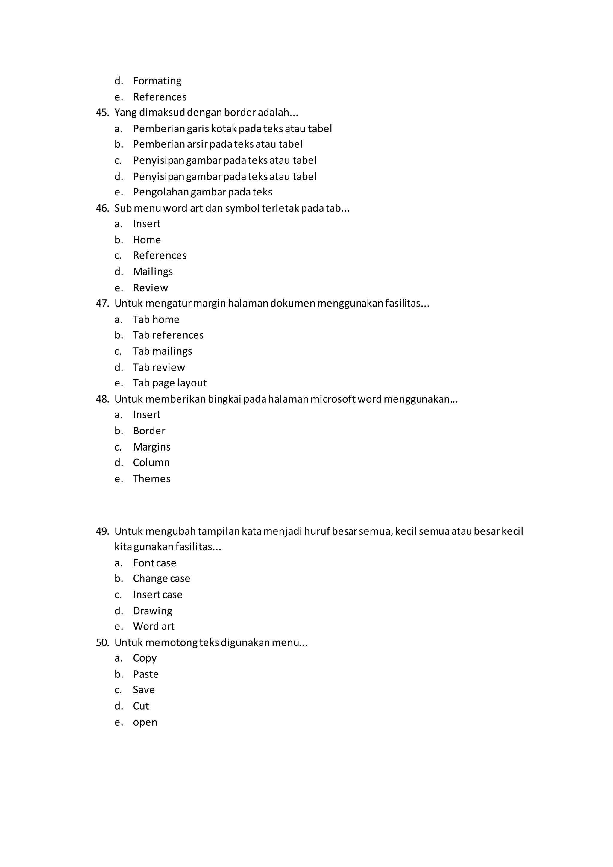 soal ukk tik kelas x | DOCX