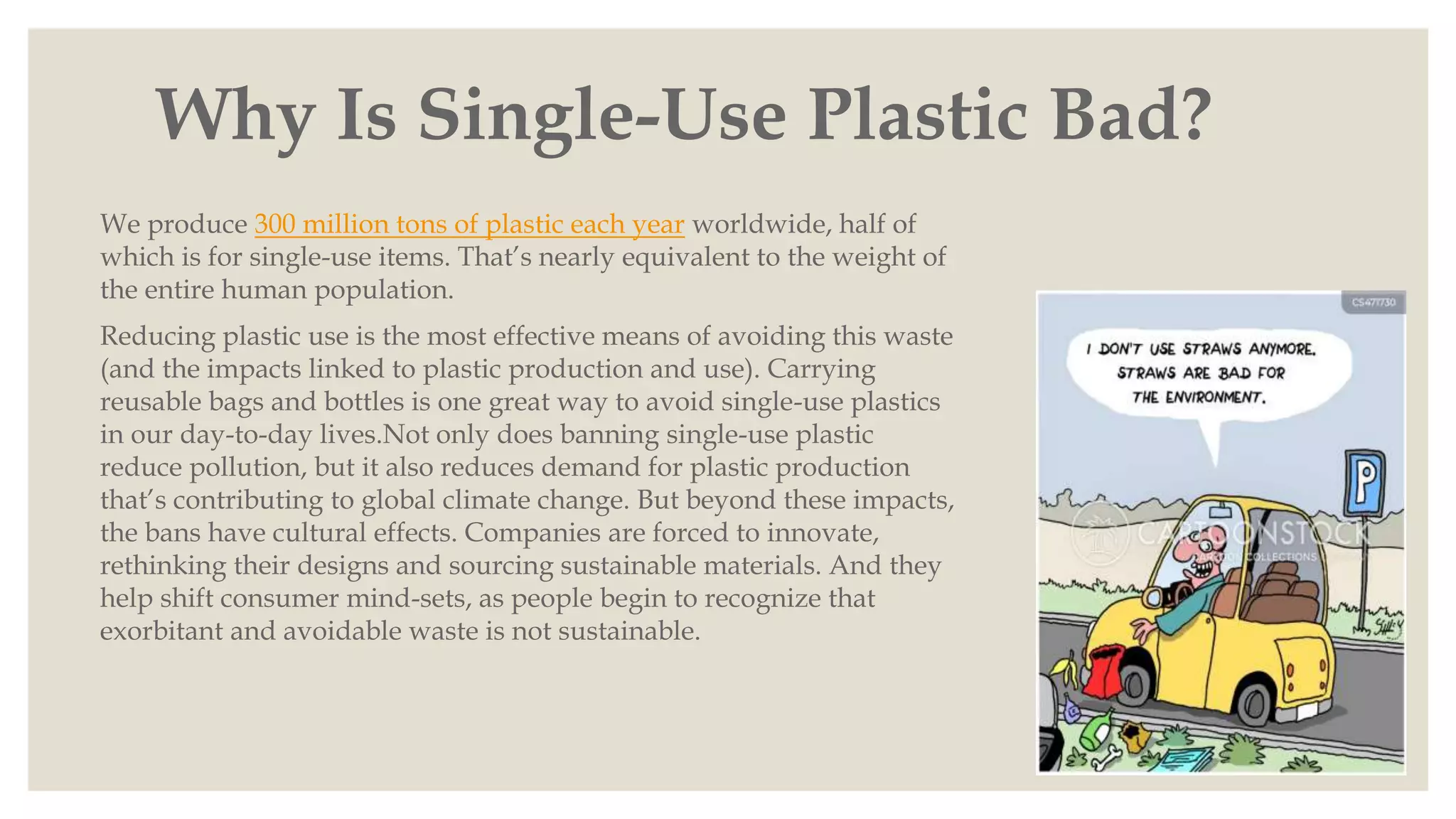 Ban on single use plastics ppt | PPTX