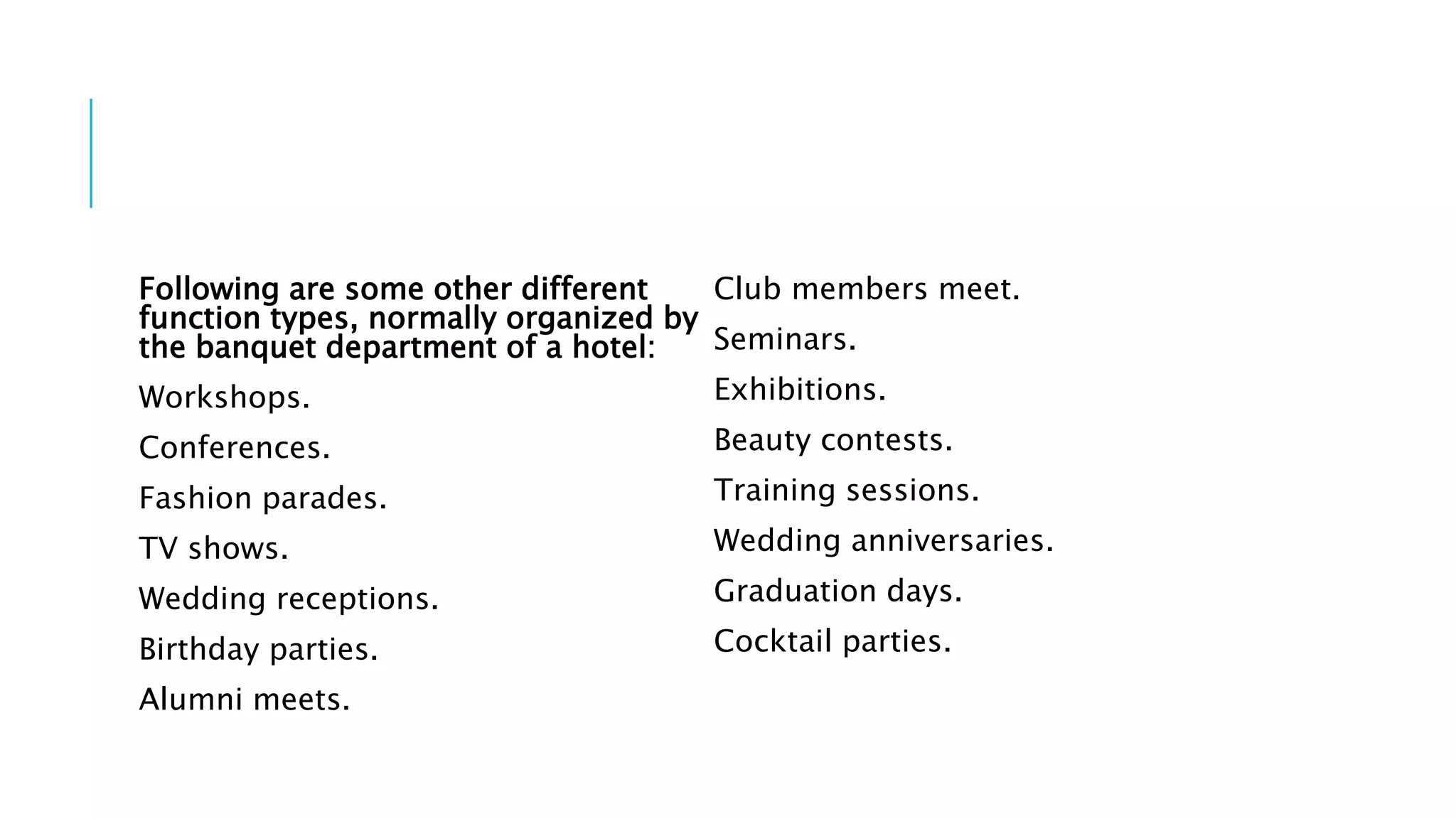 Banquet – functions – types – services mba ttm.pptx