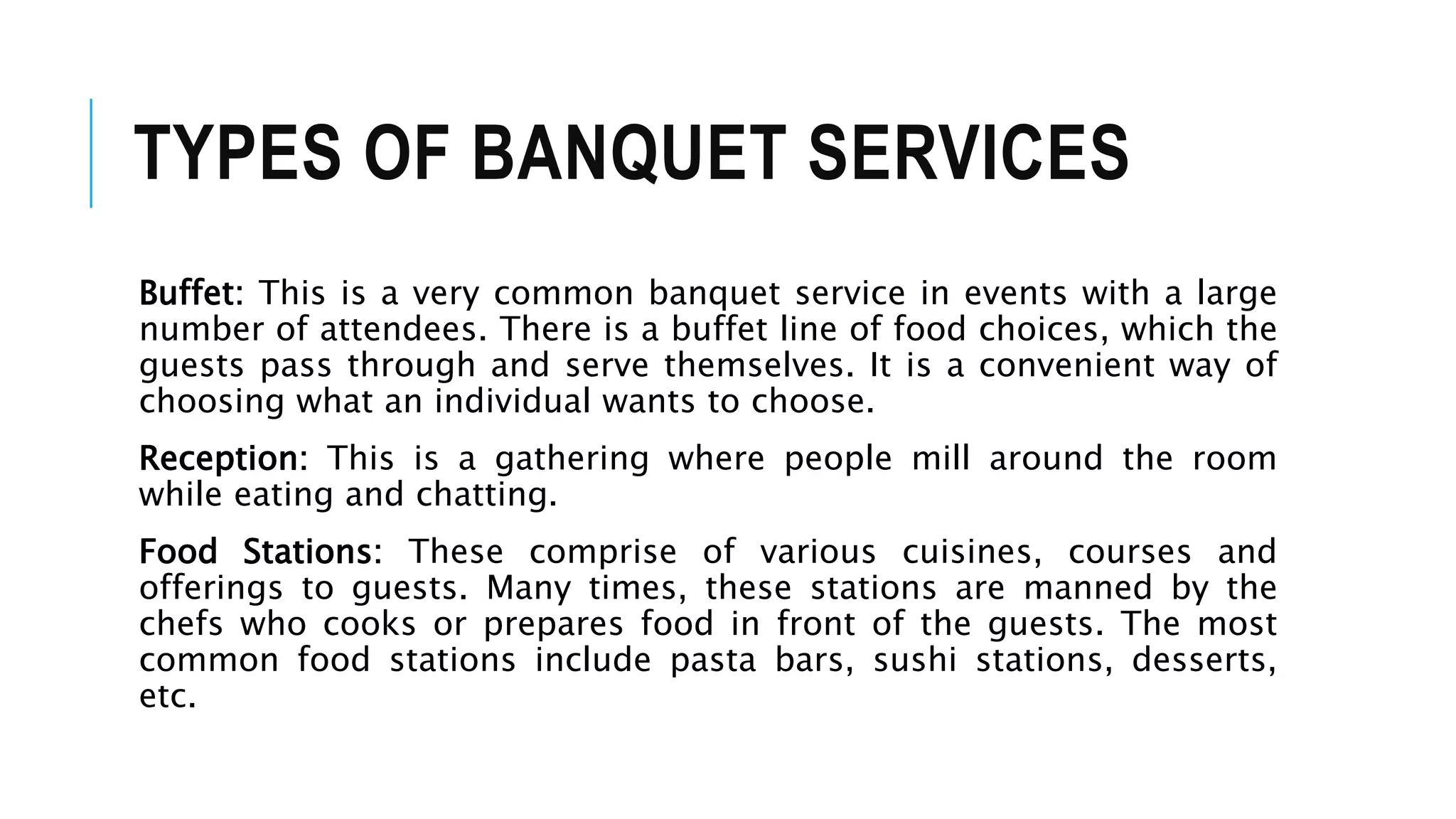 Banquet – functions – types – services mba ttm.pptx