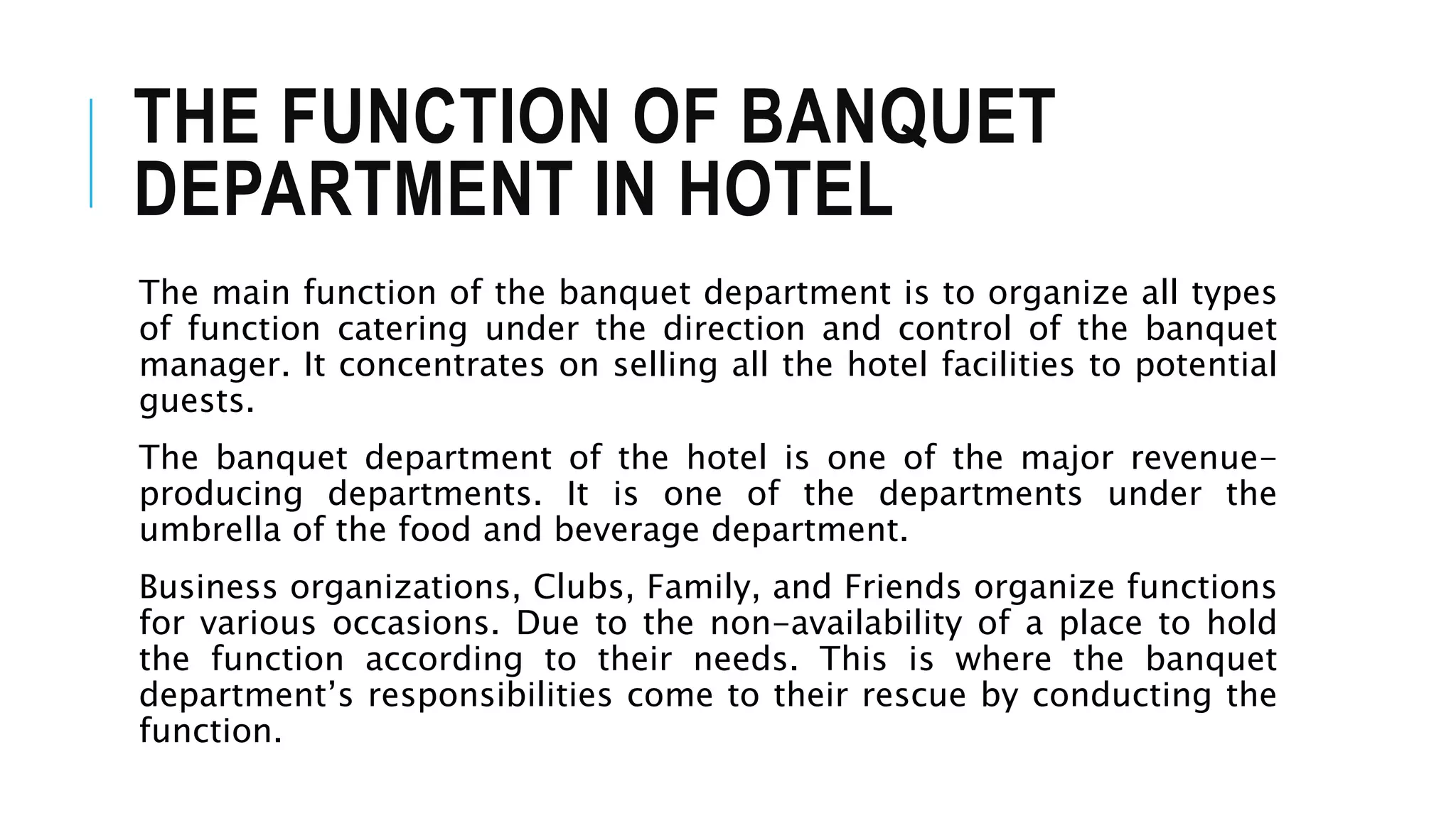 Banquet – functions – types – services mba ttm.pptx