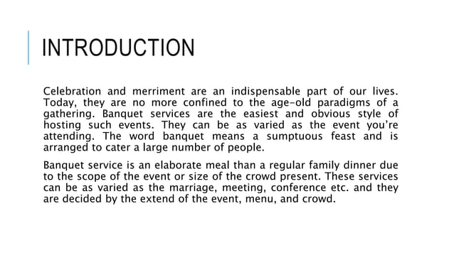Banquet – functions – types – services mba ttm.pptx | Wedding ...