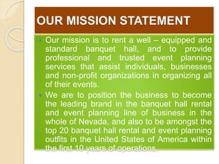 Banquet halls ppt live project | PPTX