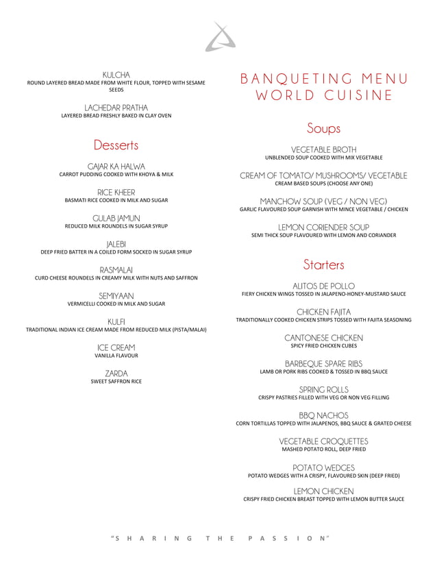 Banqueting menu londondarbar | PDF