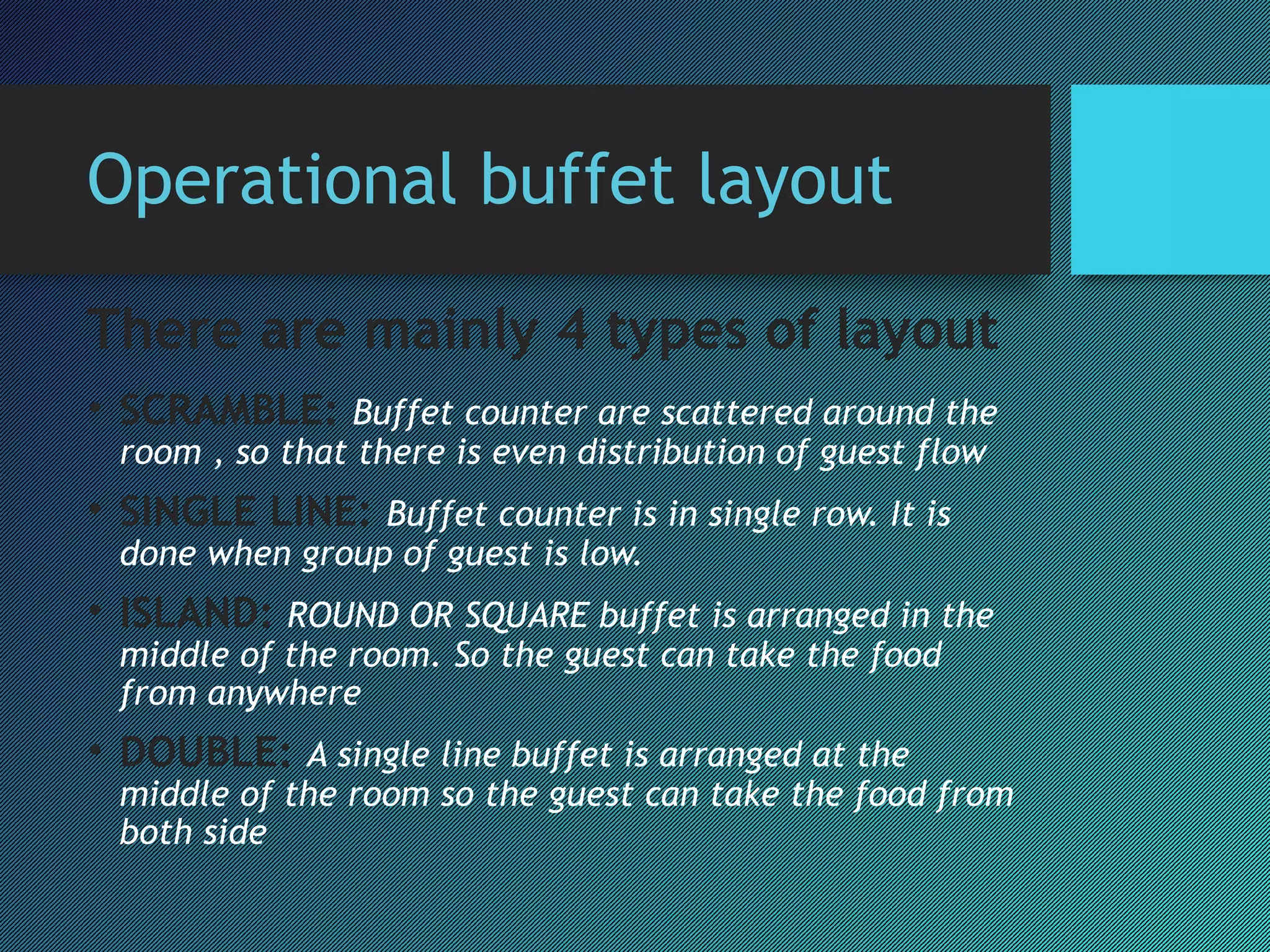 BUFFET SERVICE (HOTEL MANAGEMENT ) | PPT