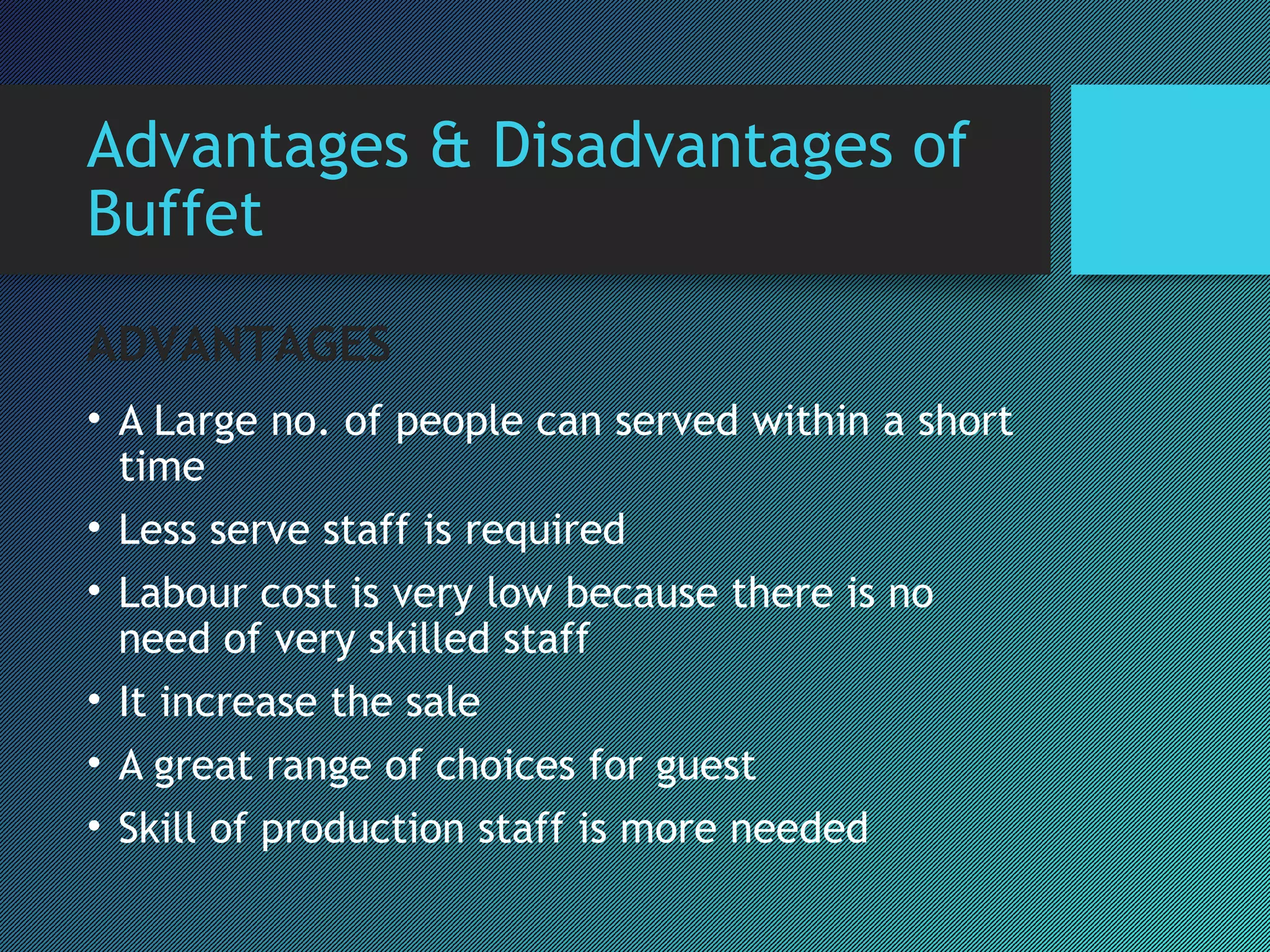BUFFET SERVICE (HOTEL MANAGEMENT ) | PPT