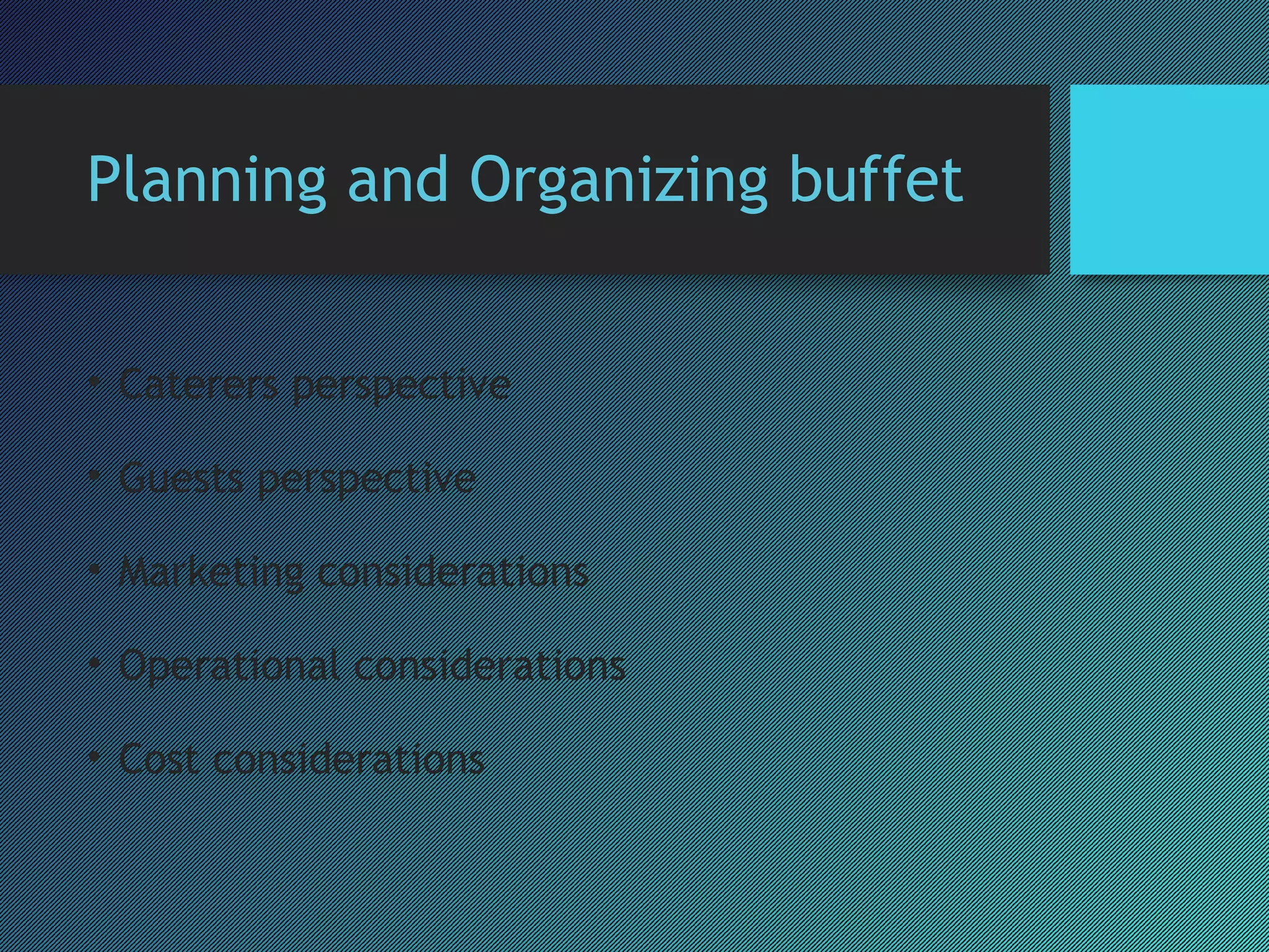 BUFFET SERVICE (HOTEL MANAGEMENT ) | PPT