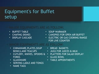 BUFFET SERVICE (HOTEL MANAGEMENT ) | PPT