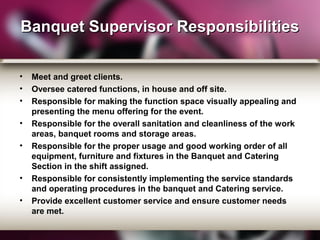 Banquet Personnel Manager, Supervisor and Captain | PPT