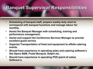 Banquet Personnel Manager, Supervisor and Captain | PPT