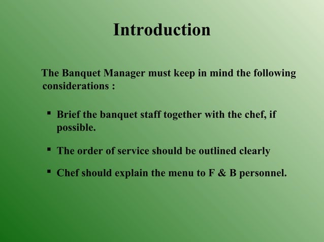 Banquets | PPT | Bars & Restaurants | Attractions