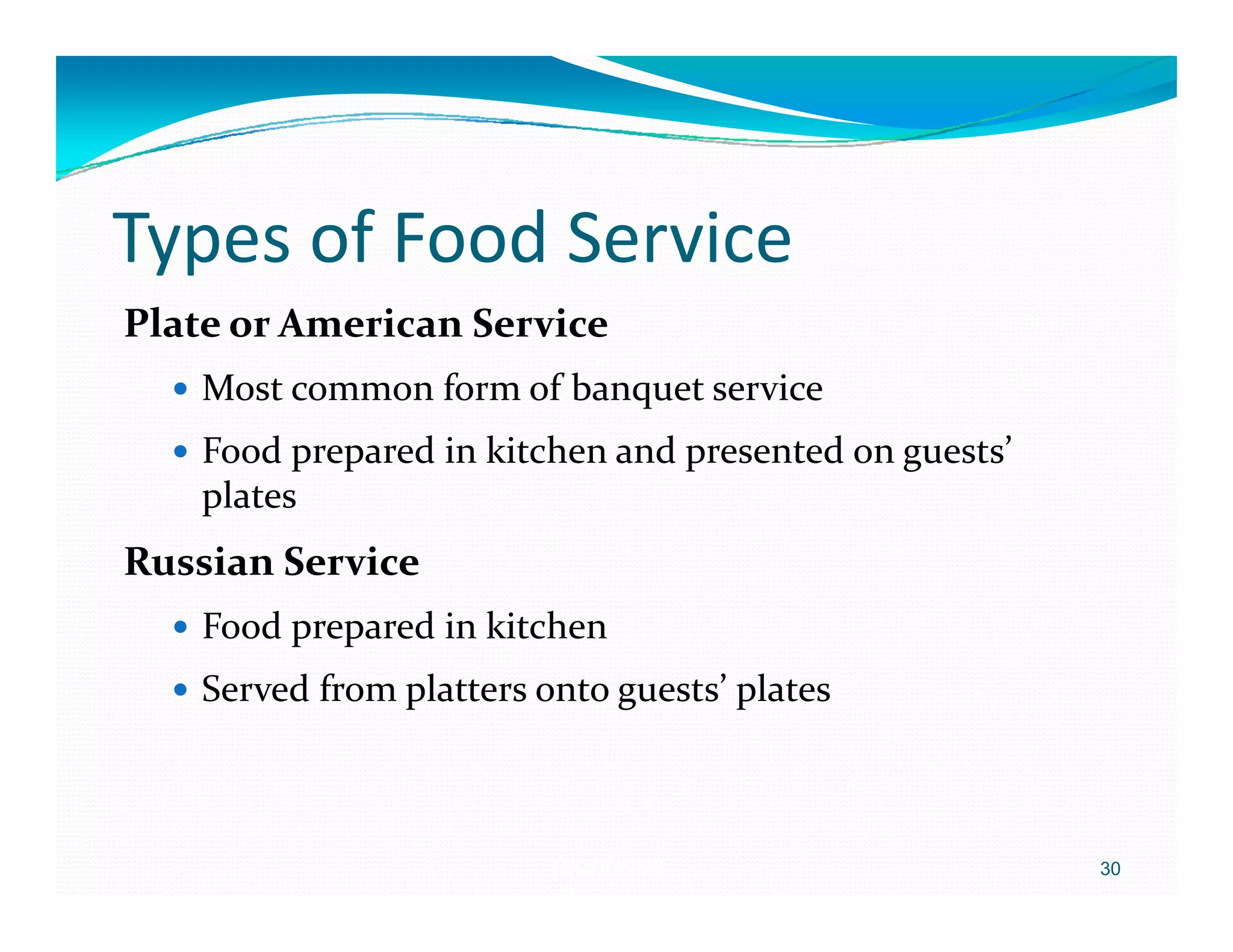 Banquet server basic skill training | PDF