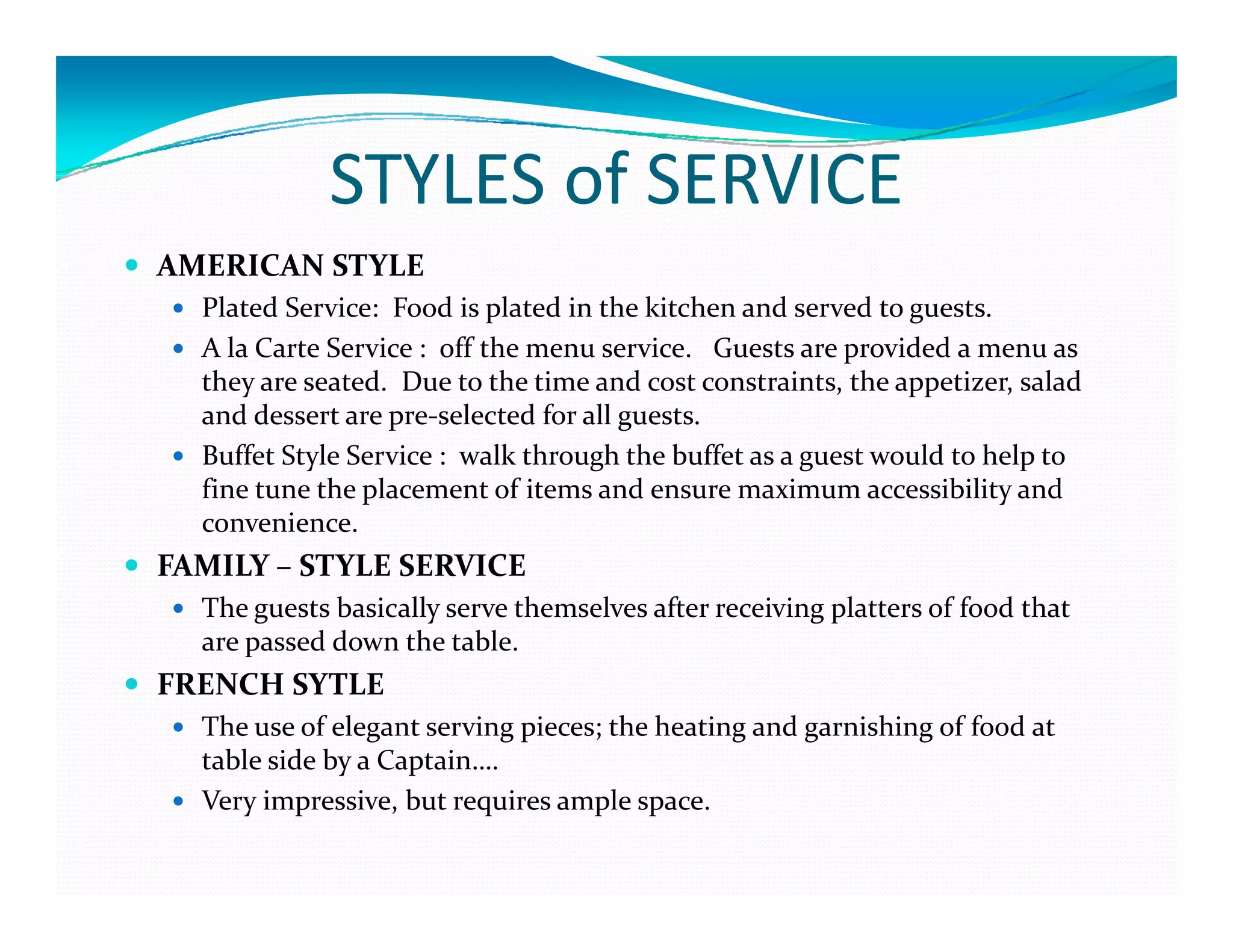 Banquet server basic skill training | PDF