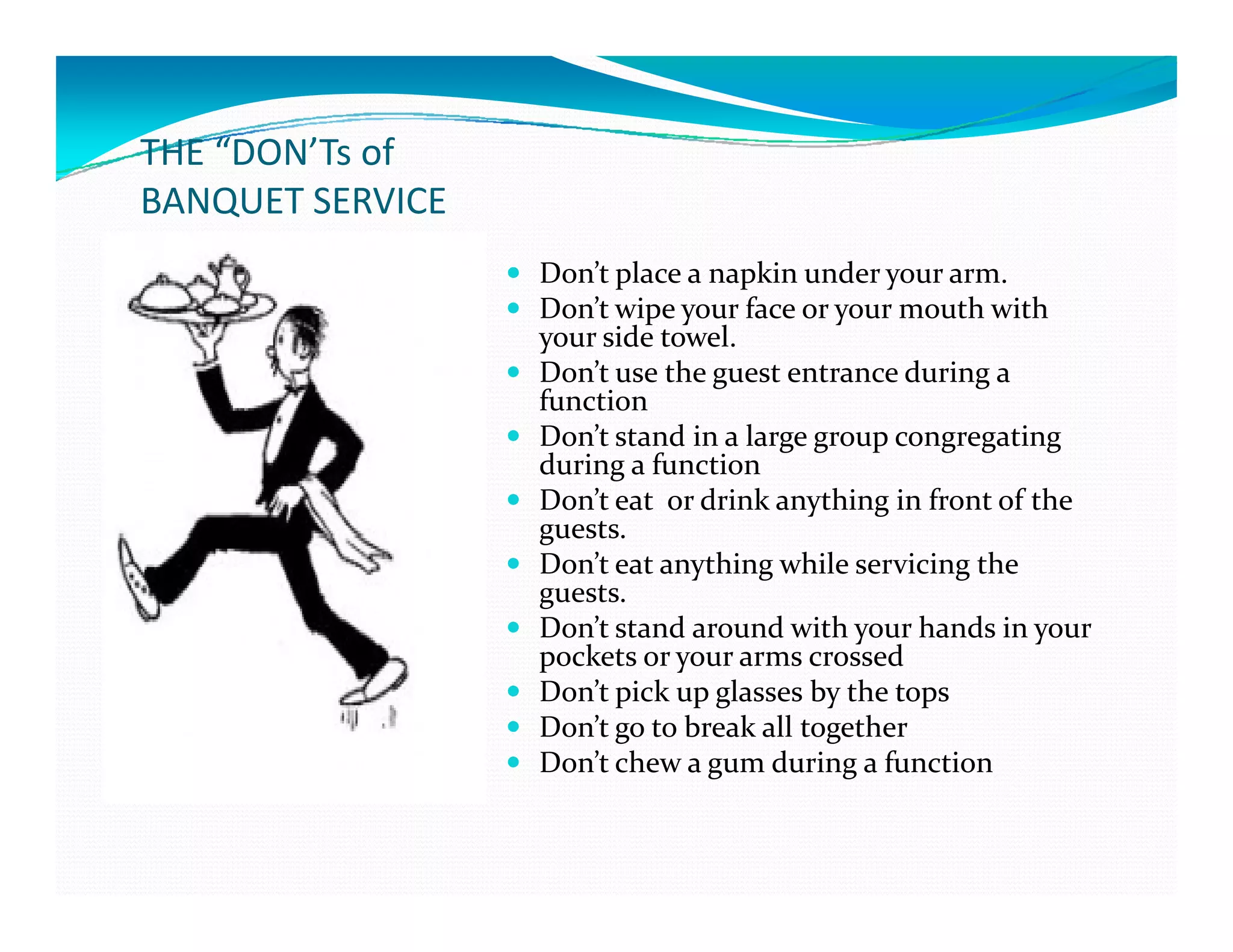 Banquet server basic skill training | PDF
